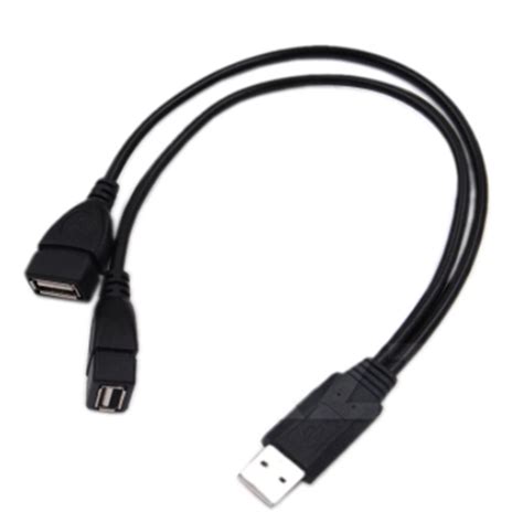 Jrocdr Usb One Minute 2in1 Male Two Female Data Cable Two In One Double Head Female Charging Usb