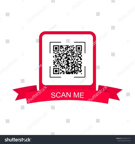 Red Frame Ribbon Qr Code Creative Stock Vector Royalty Free 1869621715 Shutterstock