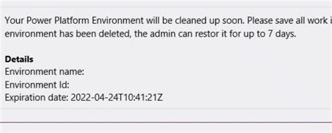 CoE Starter Kit BUG No Name Or Id In Environment Expiration Notice Issue 2347 Microsoft