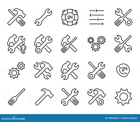 Premium Set Of Setting Line Icons Stock Vector Illustration Of Isolated Manager 100626621