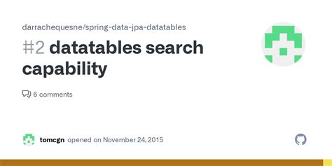 Datatables Search Capability Issue 2 Darrachequesne Spring Data