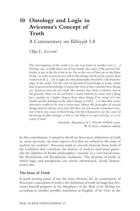 pdf ontology and logic in avicenna s concept of truth