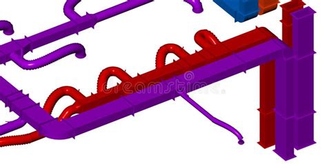 Bim Ventilation System Design 3d Illustration Stock Illustration Illustration Of Pipeline
