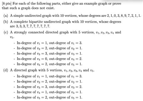 Solved Pts For Each Of The Following Parts Either Give Chegg