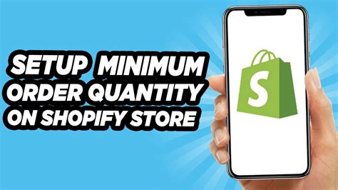 how to setup a minimum order quantity on your shopify store youtube