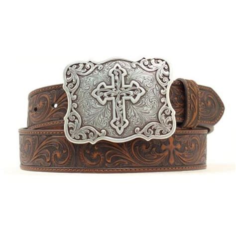 Nocona® Womens Embossed Cross Leather Western Belt Belts For Women