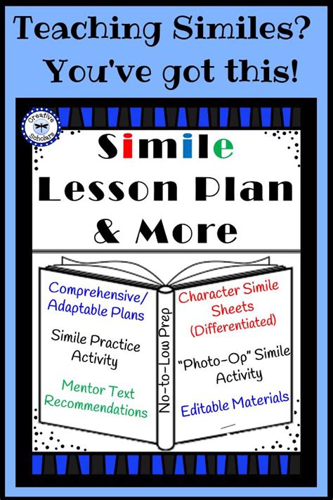 Simile Lesson Plan And Activities Simile Lesson Simile Lesson Plan Mentor Text Activities