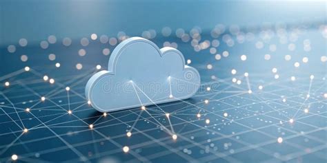 Abstract Cloud Computing Concept With Nodes And Connections In Modern