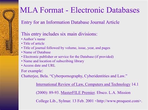 MLA Format Electronic Resources MLA Format Electronic Resources