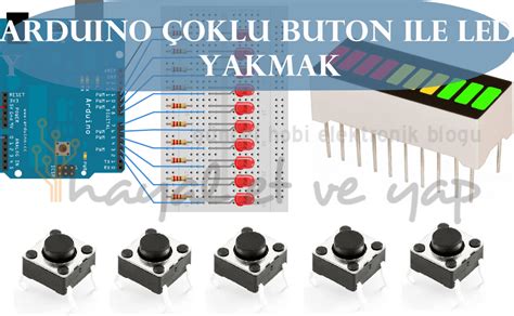 arduino Çoklu buton kullanımı ile led yakmak 5 buton robocombo