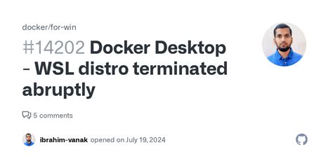 Docker Desktop Wsl Distro Terminated Abruptly · Issue 14202 · Docker