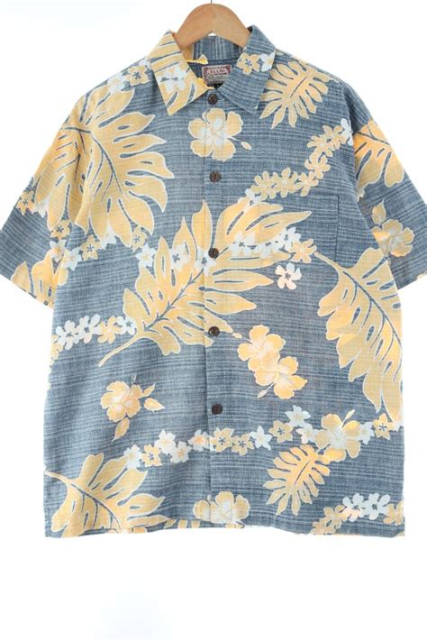 L 브랜드빈티지 반팔셔츠 남방 하와이안 면 올드스 세컨웨어 헬로마켓