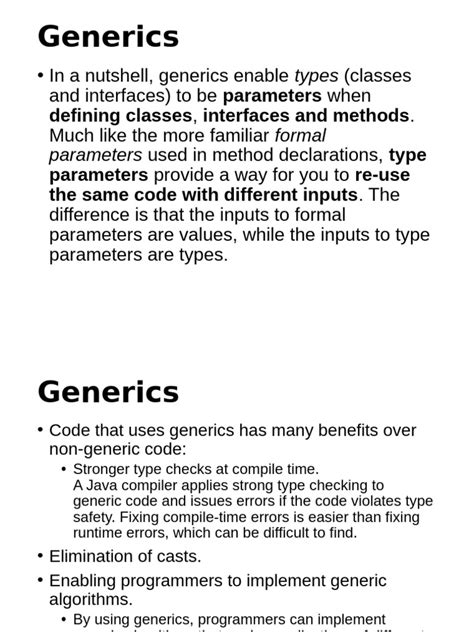 Understanding Java Generics Basics Pdf Parameter Computer