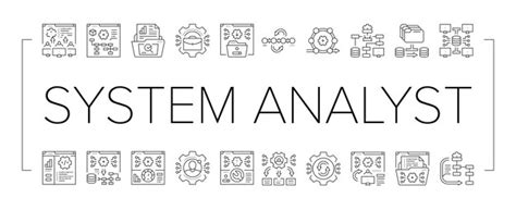 Premium Vector System Analyst Data Icons Set Vector