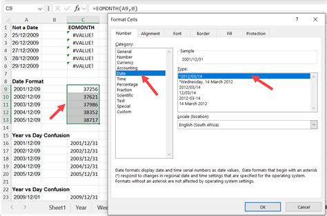 eomonth function not working in excel za