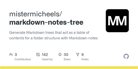 Github Mistermicheelsmarkdown Notes Tree Generate Markdown Trees That Act As A Table Of
