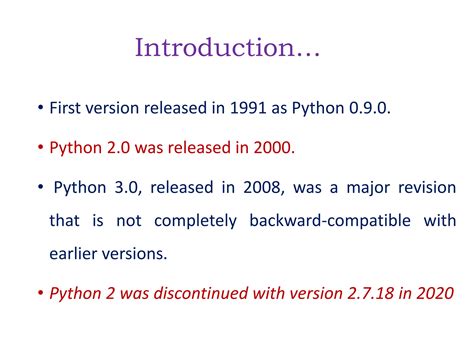 Introduction To Python Features History And Downloadpptx Programming