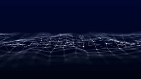 Hexagonal Digital Communication Structure Connection Of Dots And Lines
