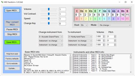 MIDI Transform Convert Transpose Key Change Pitch Tempo