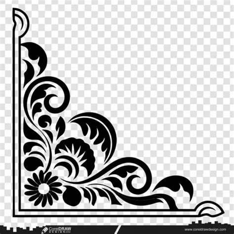 Download Corner Design Decorative Floral Border Vector Cdr Download Png Coreldraw Design
