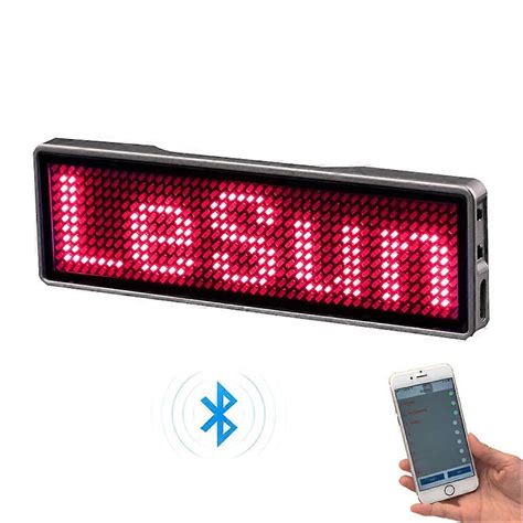 Rechargeable Bluetooth Digital LED Badge DIY Programmable Scrolling Message Trademark Mini LED