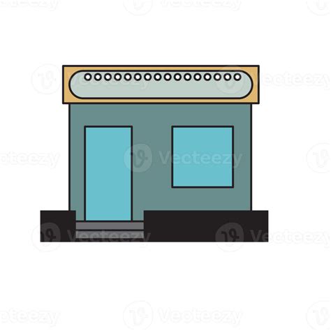 Modern Building Flat Design PNG