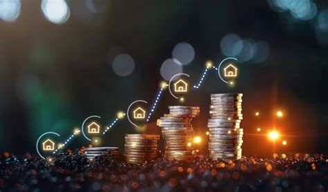 Stacks Coins With A Growth Graph And House Icons Premium Ai Generated