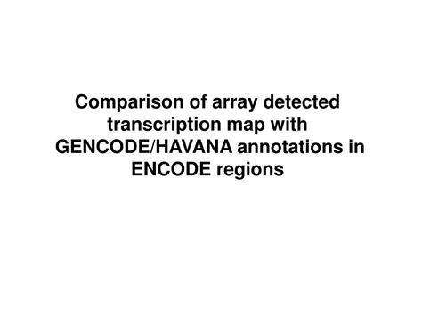 Ppt Comparison Of Array Detected Transcription Map With Gencode