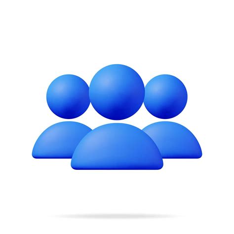 3d Simple Group User Icon Isolated Render Group Profile Photo Symbol