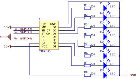 Lesson 18 Driving Leds By 74hc595 — Sunfounder Electronic Kit Documentation