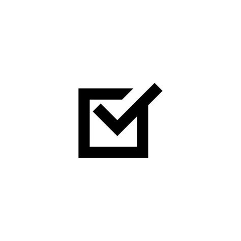 Black Line Check Mark Icon Isolated White Background 25446198 Vector Art At Vecteezy