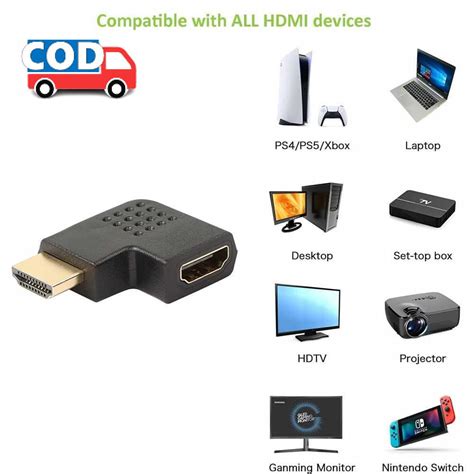 Hdmi Converter Male Ke Female Bentuk L Shape Sambungan Colokan Kabel Penghubung Konverter Port