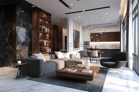 현대적인 스타일의 생활 및 식당 인테리어 디자인