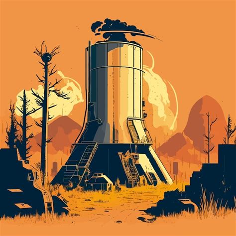 Premium Vector Outside Outdoors Decoration Silo The Nuclear Nuke
