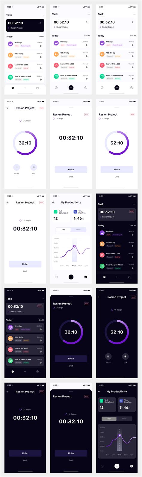 TimePad Time Tracker Free UI Kit For Figma Uistore Design
