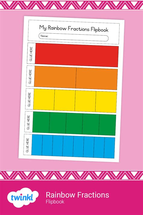 Rainbow Fractions Flip Book Educational Resource