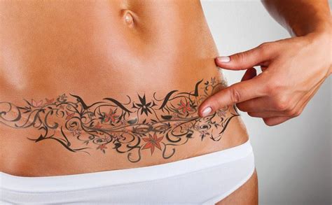 Blossom Floral Abdominalmastectomy Tattoo Tummy Scar Tattoo Cover Up