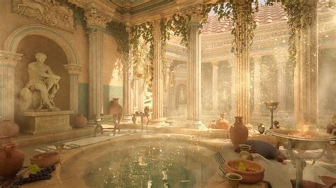 A Room Filled With Roman Vases Grecian Bath House