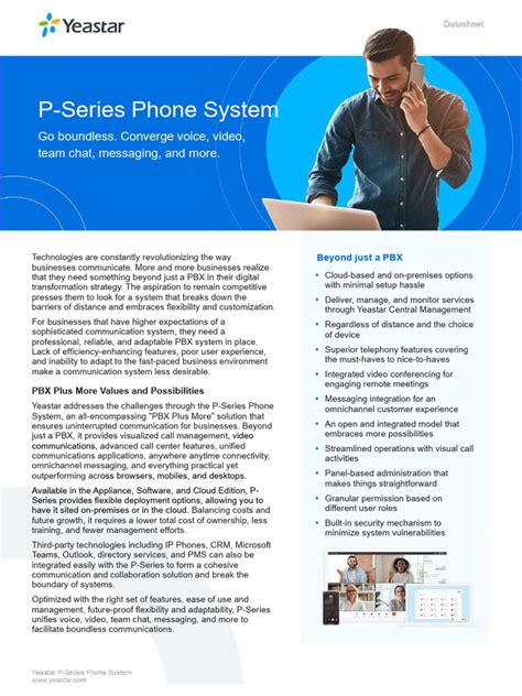 Yeastar P Series Pbx System Datasheet En Pdf Cloud Computing Call