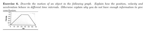 Solved Exercise Describe The Motion Of An Object In The Chegg
