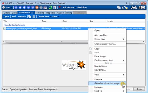 attachments administration helpmaster service management software
