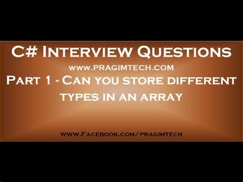 Part Can You Store Different Types In An Array In C YouTube