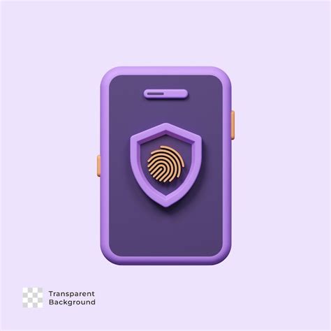 Premium Psd Mobile Fingerprint 3d Icon Illustration
