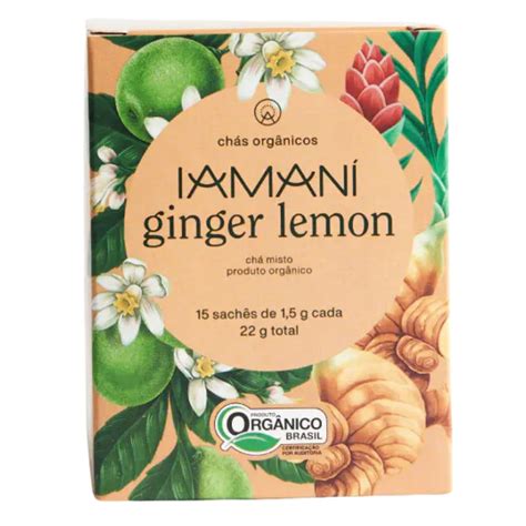 Chá Orgânico Ginger Lemon Iamani Orgânicos Da Fonte