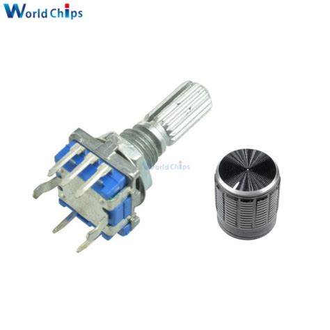 Set Degree EC Rotary Encoder Code Switch Digital Potentiometer With Knob Pins Shaft