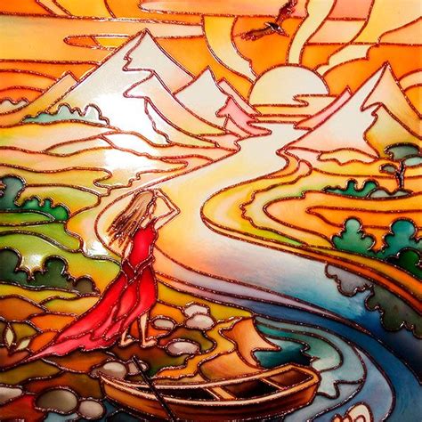 Картины на стекле - витражные панно | Glass painting designs, Glass ...