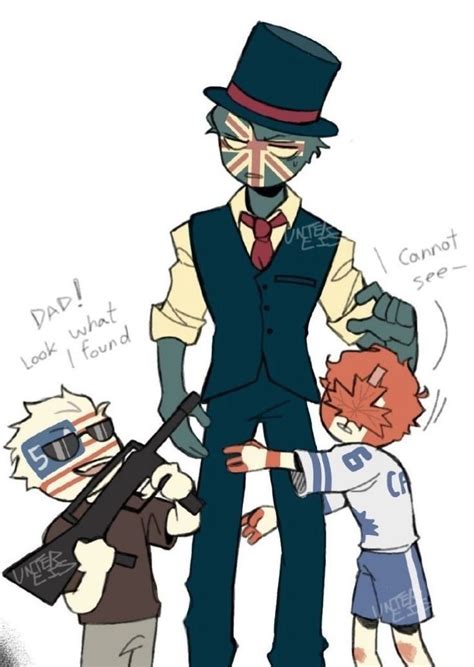 Countryhumans Uk Canada And Usa Флаги рисунки Милые рисунки Фандом