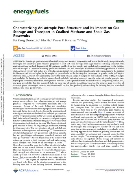 Pdf Characterizing Anisotropic Pore Structure And Its Impact On Gas