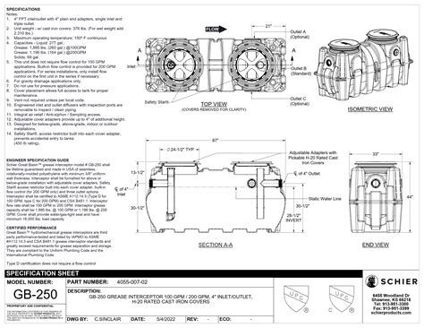 Schier Gb 250 Indooroutdoor Grease Interceptor Installation Guide