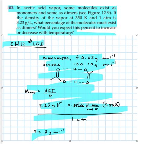 Using Density Temp Pressure Of A Vapor To Calculate Percent Of Mixture Diagram Quizlet